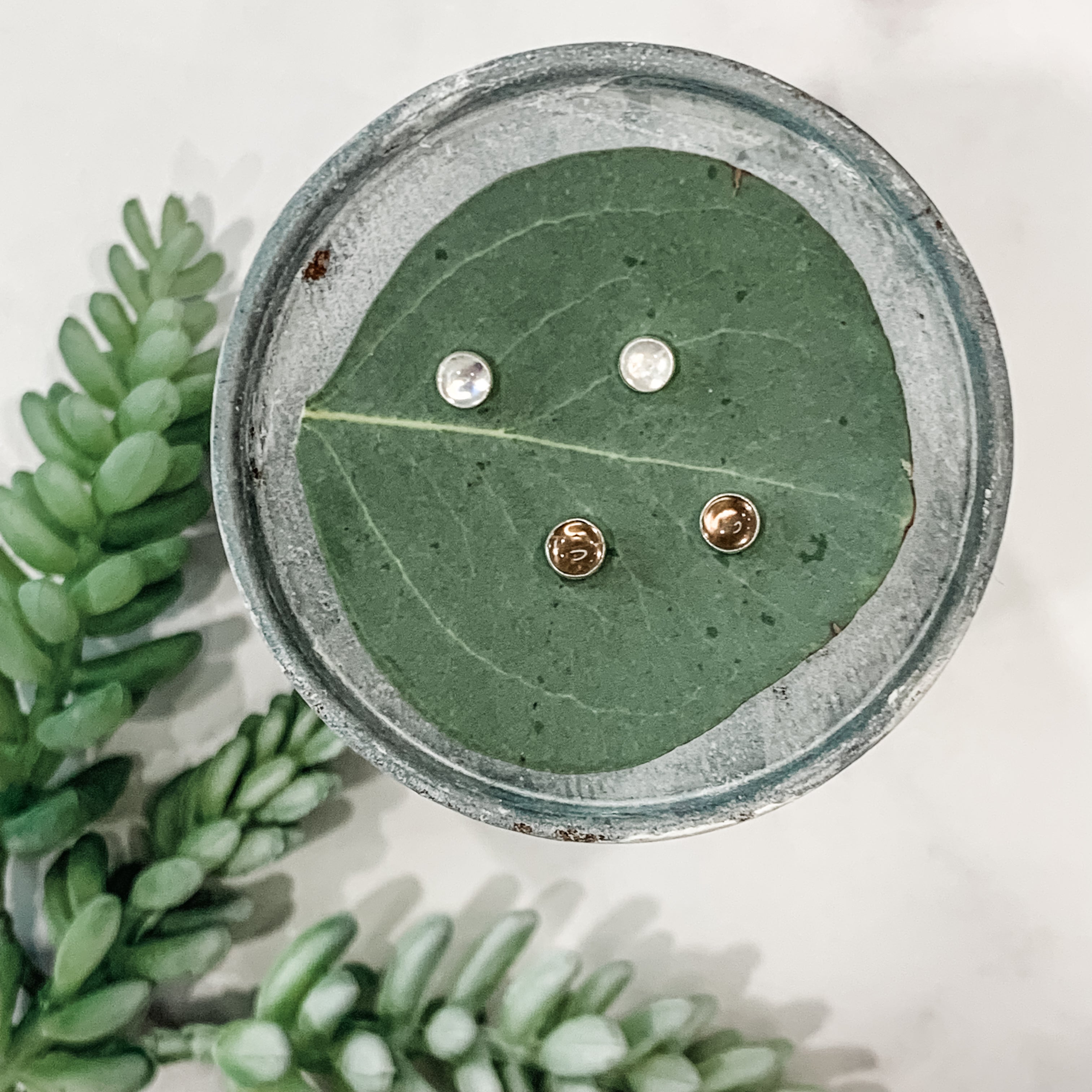 Extra Small Stone Studs - sterling silver – Cameron Kruse