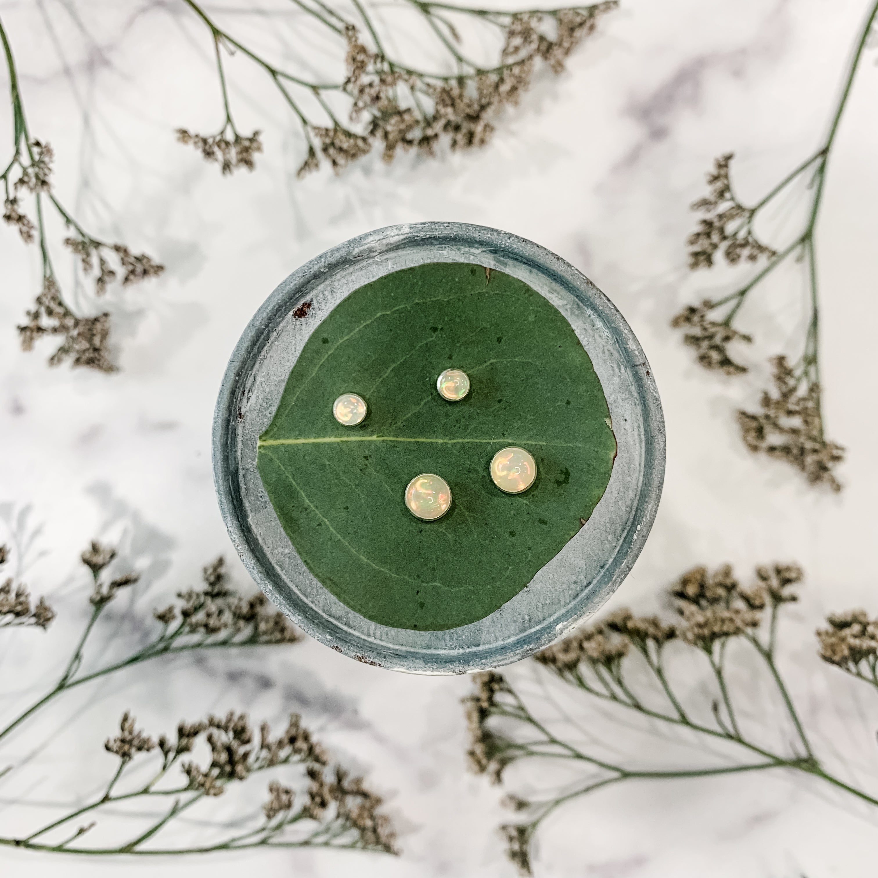 Opal Stone Studs - sterling silver – Cameron Kruse